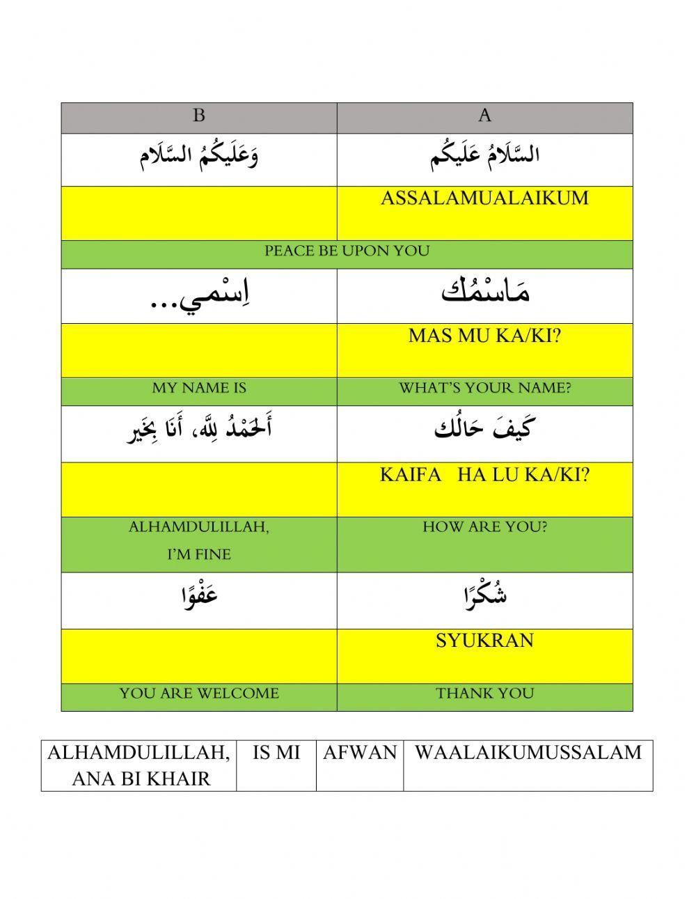 Hiwar activity | Live Worksheets
