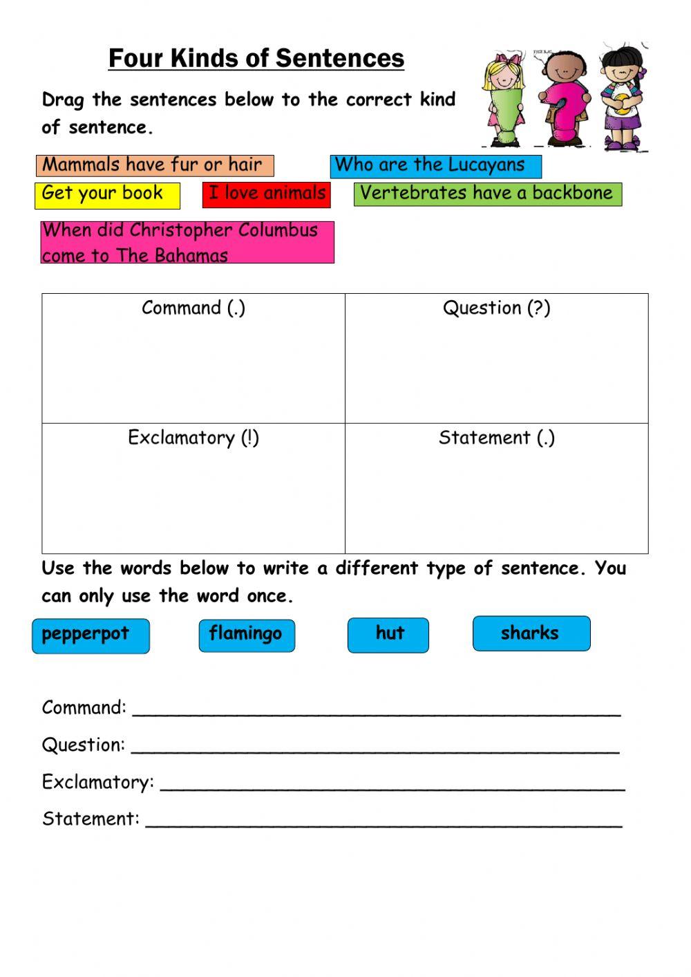 Kinds Of Sentences Exercise Live Worksheets kinds-of-sentences-exercise-live-worksheets