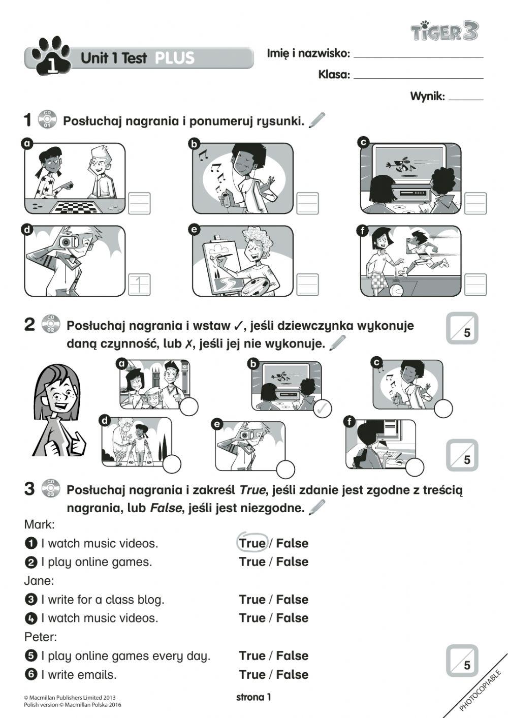 Tiger 3 Unit 1 … | Free Interactive Worksheets | 6213901