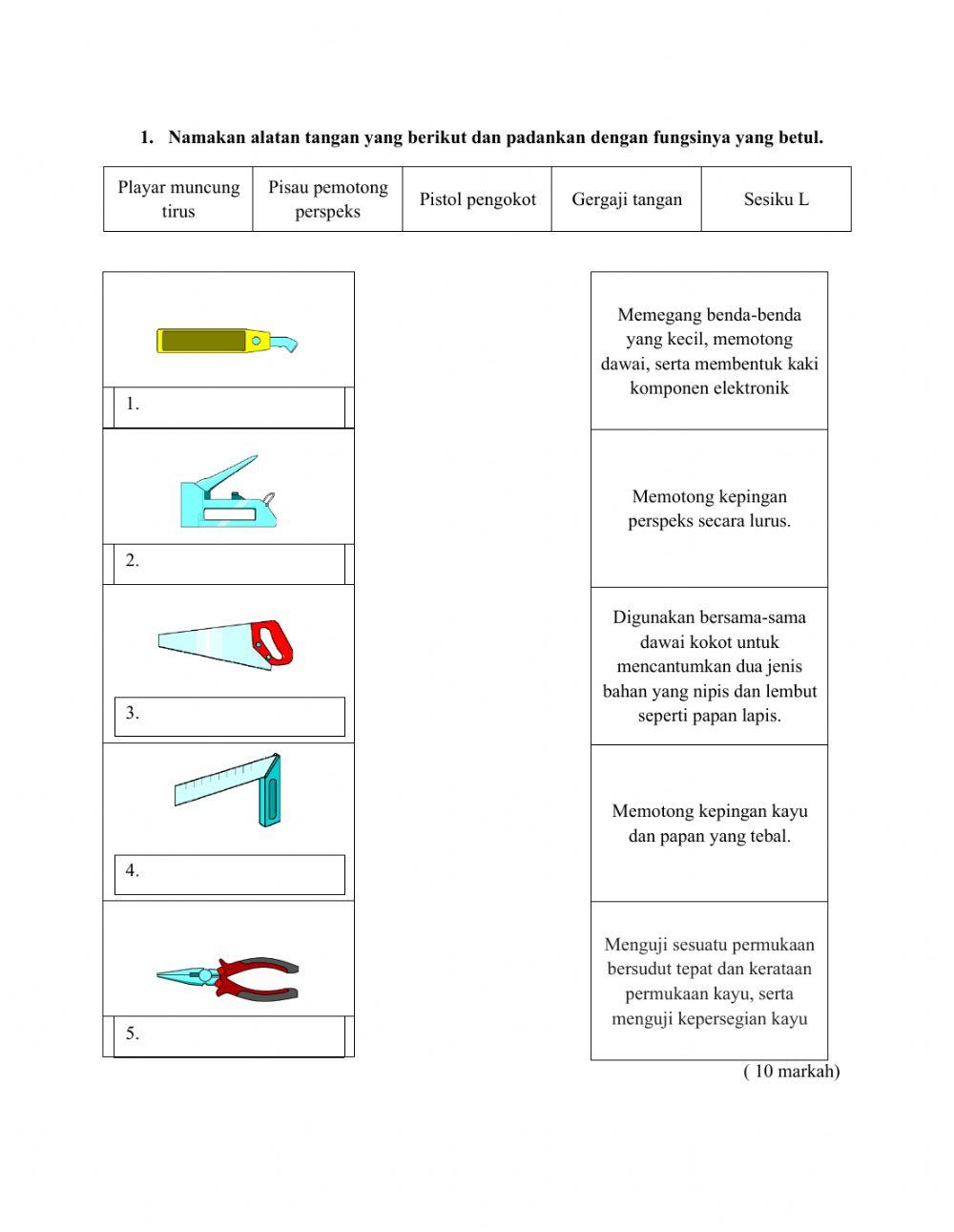 Alatan tangan | Live Worksheets