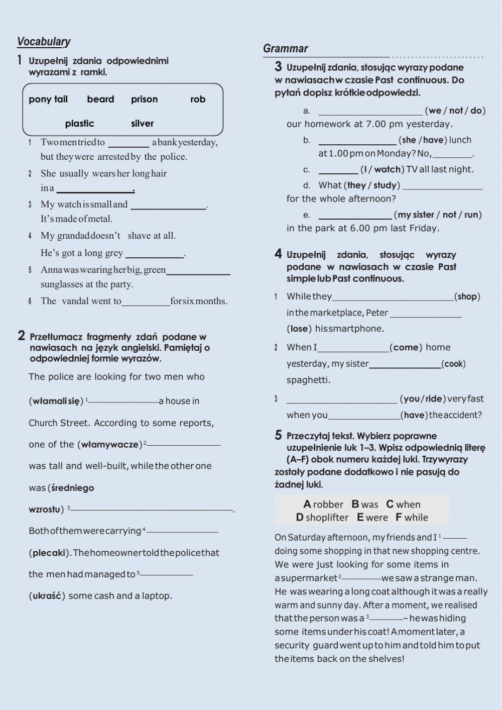 Klasa 7 - Unit … | Free Interactive Worksheets | 6214631