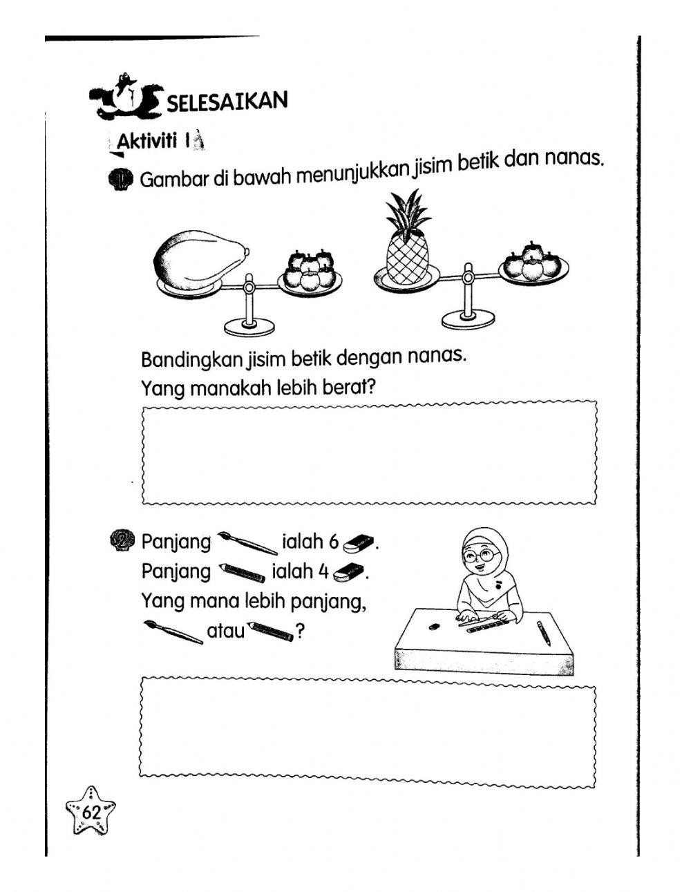 Matematik tahun 1 online activity | Live Worksheets