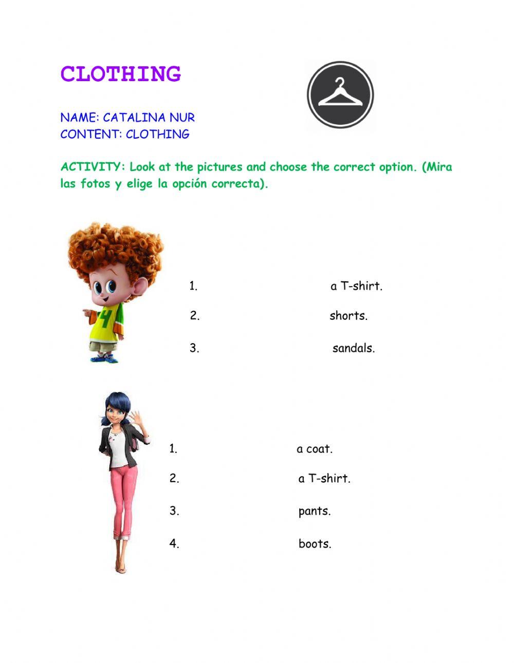 Clothing | Teacher_Ivette1 | Live Worksheets