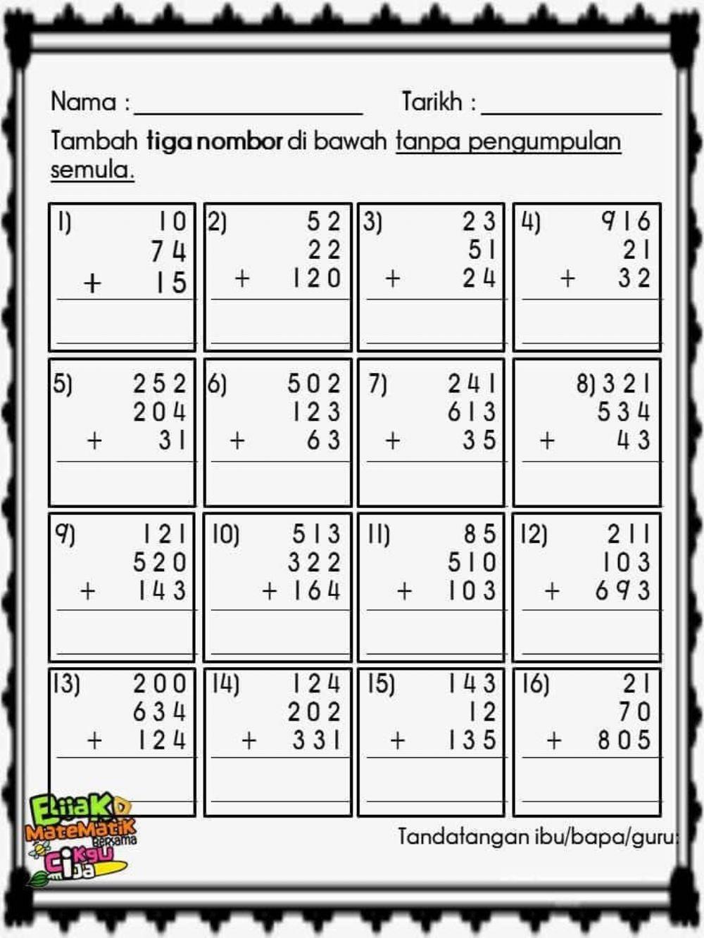 Tambah | Free Interactive Worksheets | 484497
