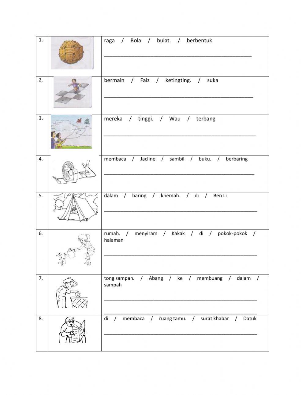 Susun perkataan online exercise | Live Worksheets