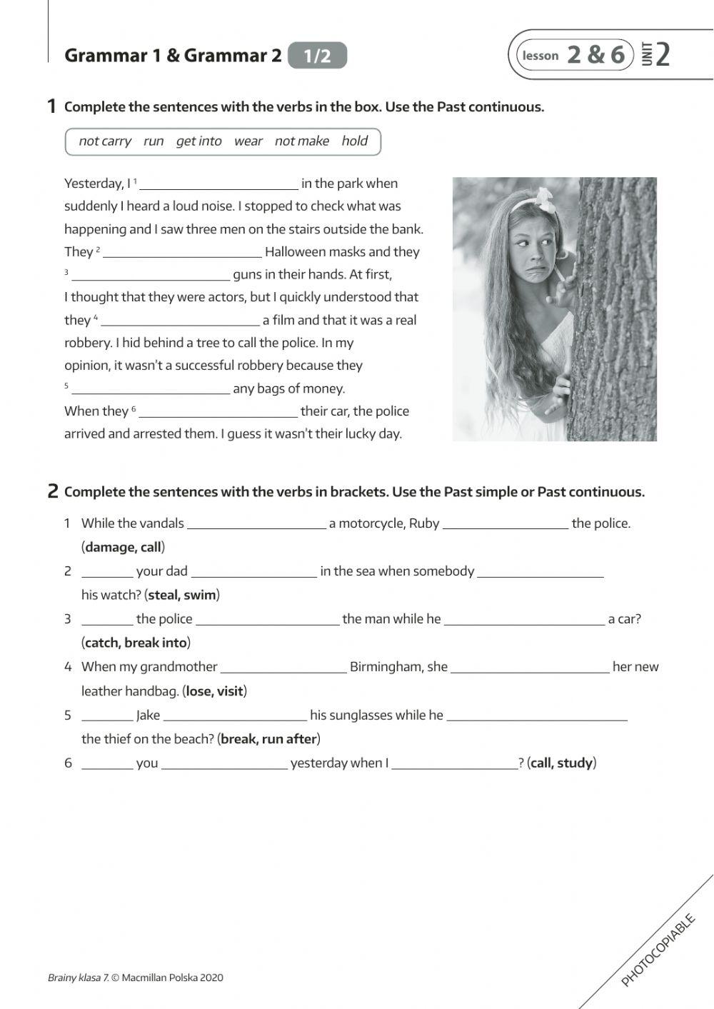 Brainy 7 unit 2 lesson 2 & 6 (past tenses) worksheet | Live Worksheets