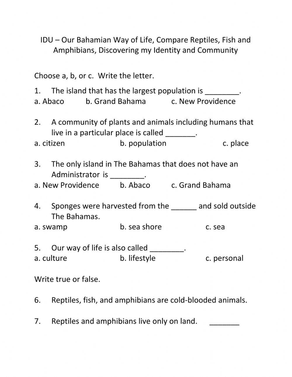 IDU - Quiz worksheet | Live Worksheets