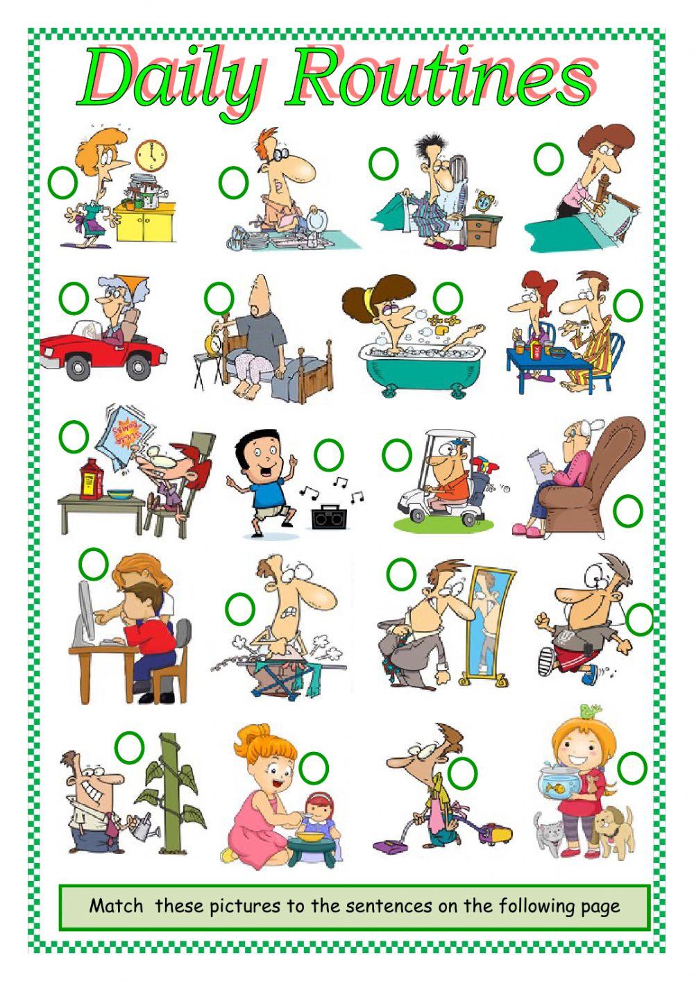 Daily routines online exercise for 5th grade | Live Worksheets