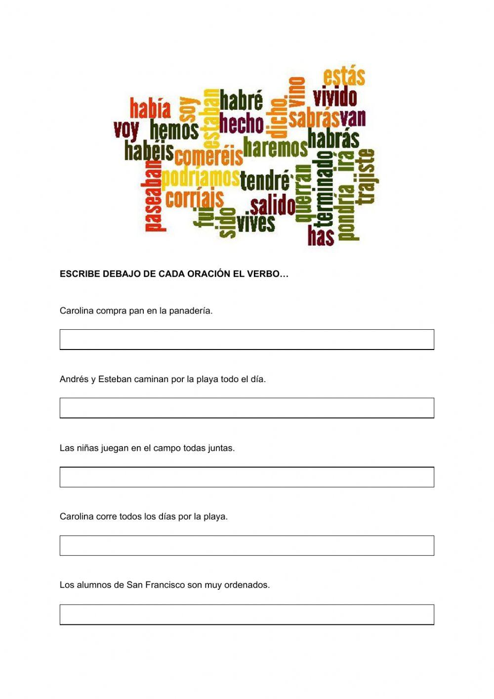 Verbo online exercise for 3o primaria | Live Worksheets