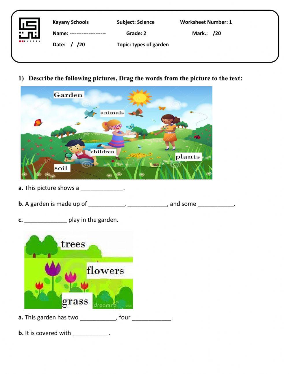 Gardens | Free Interactive Worksheets | 486102