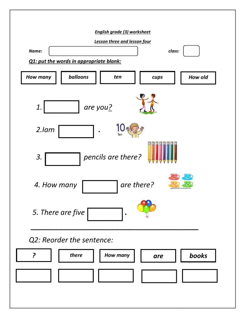 English worksheet grade 3 unit 1 Birthdays 4403831