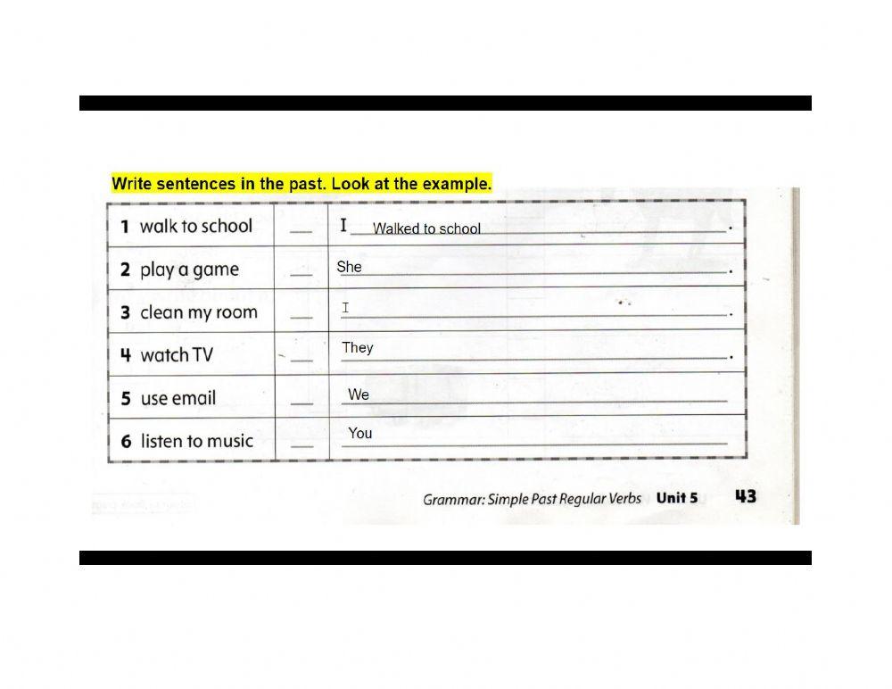 Simple past of regular verbs positive practice 1 online exercise for ...
