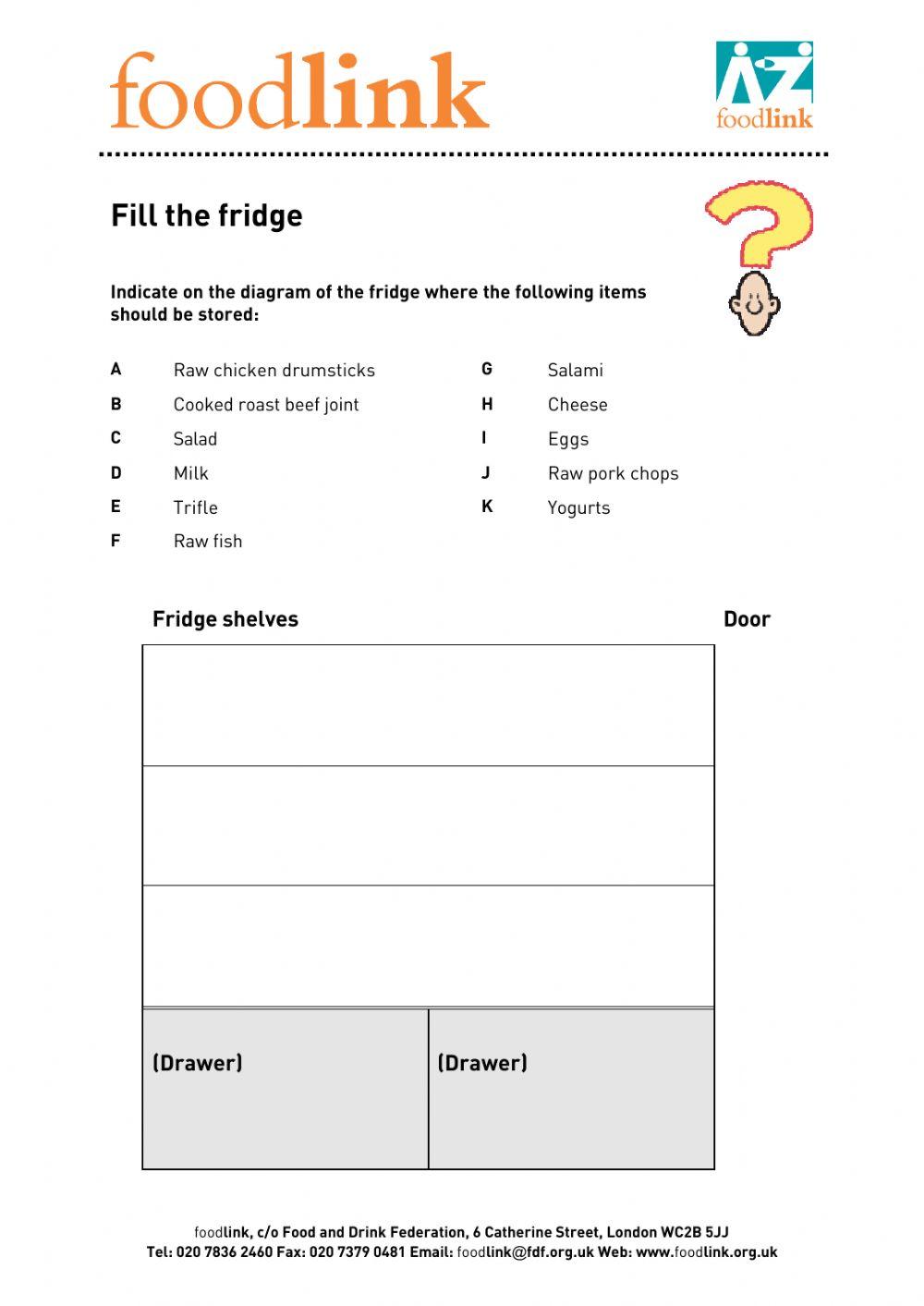 Where in the fridge online exercise for | Live Worksheets