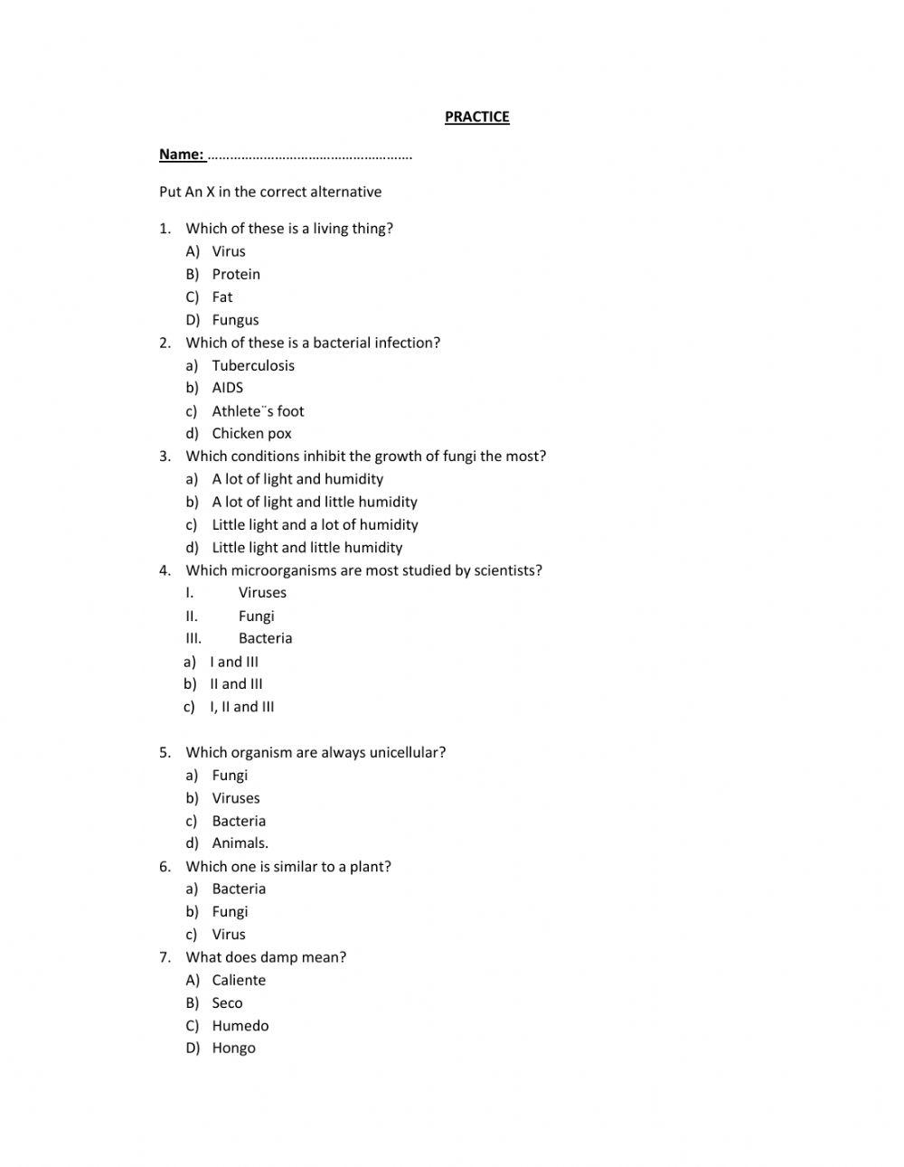 SECOND pRACTICE uNIT 8 worksheet | Live Worksheets