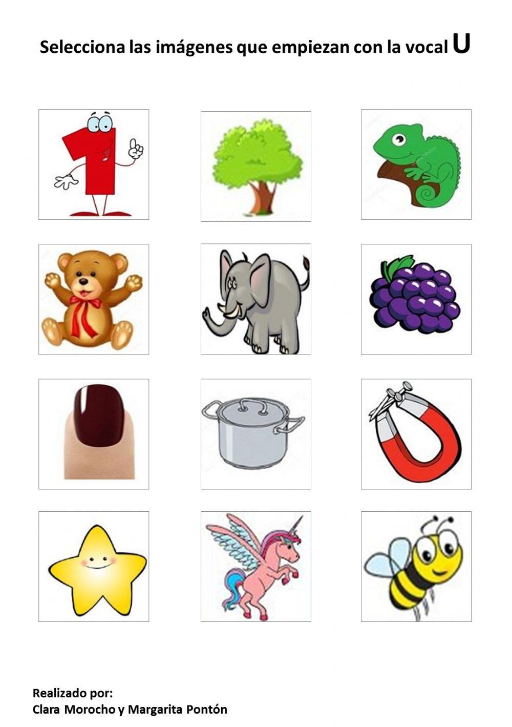 La vocal U | Free Interactive Worksheets | 553157