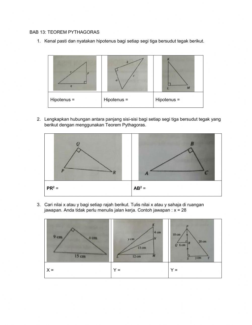 Bab 13 teorem p… | Free Interactive Worksheets | 553251