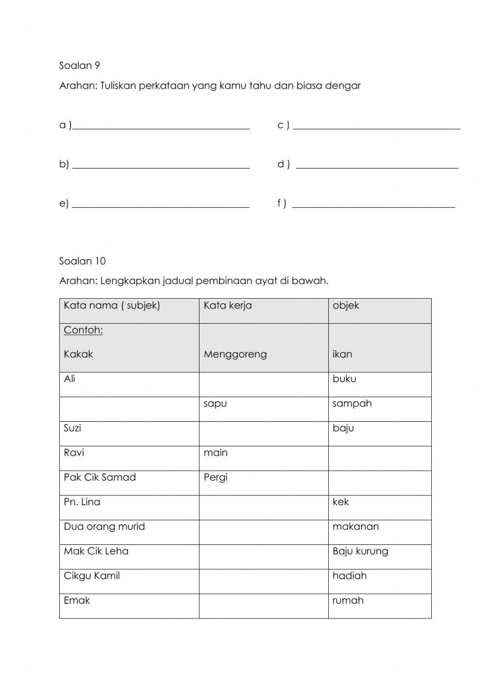 Soalan 9 worksheet | Live Worksheets
