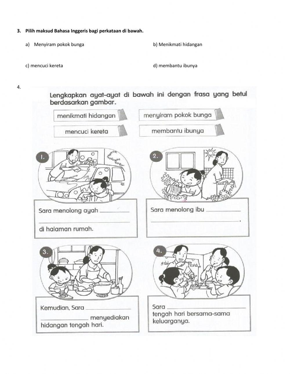 Isi tempat kosong-tema hobi worksheet | Live Worksheets