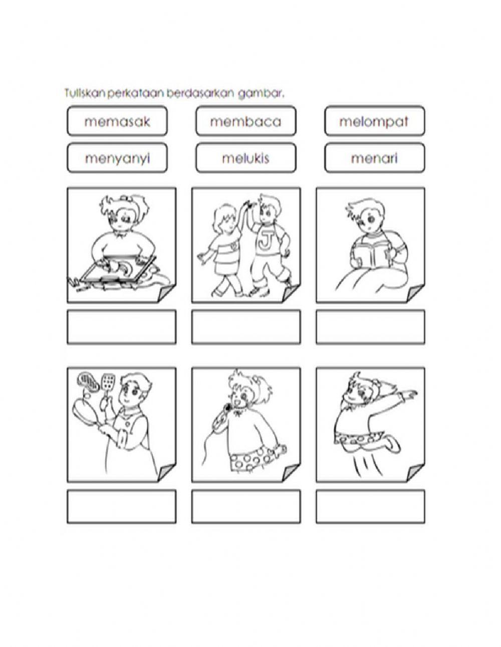 Isi tempat kosong-tema hobi worksheet | Live Worksheets