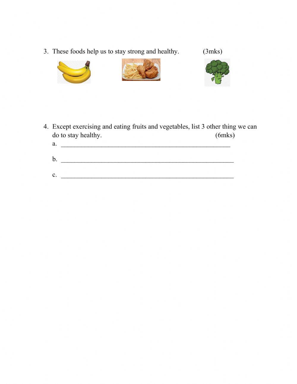 Staying Healthy interactive worksheet | Live Worksheets
