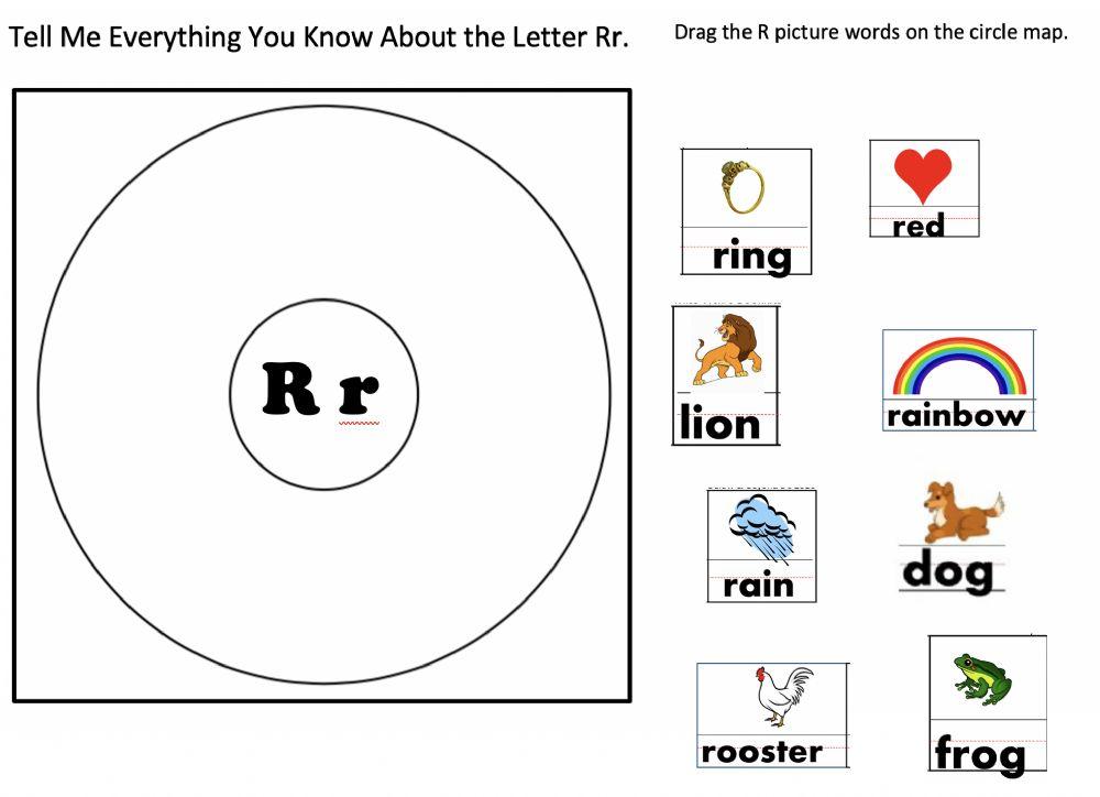 Letter Rr Circle Map worksheet | Live Worksheets