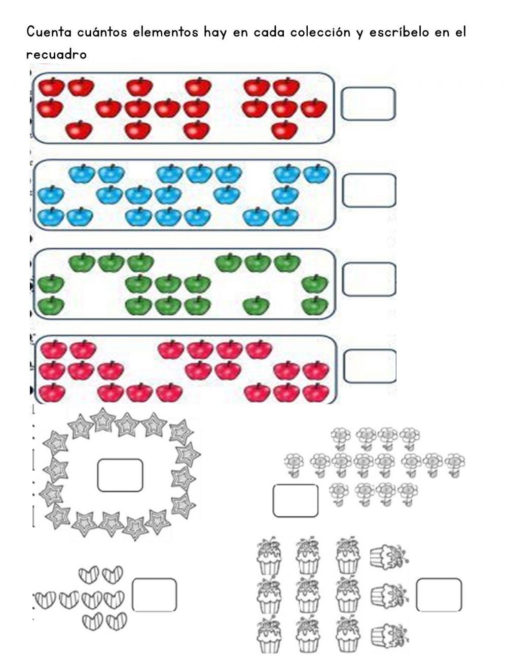 Cuenta los elementos activity | Live Worksheets