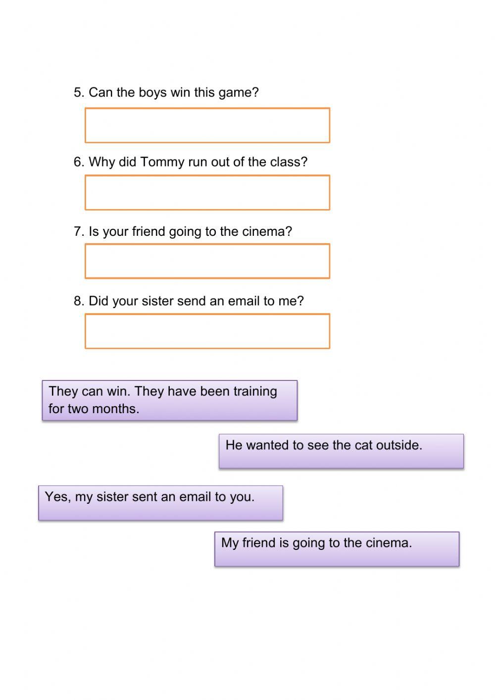 Comprehension and social expression worksheet | Live Worksheets