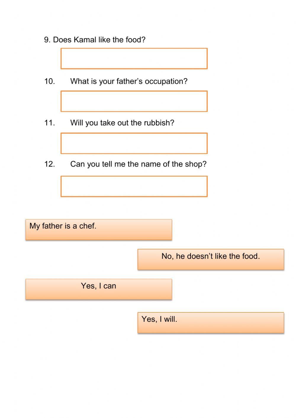 Comprehension and social expression worksheet | Live Worksheets