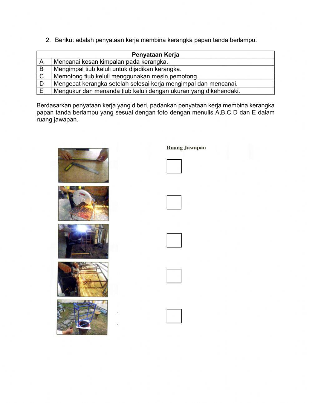 Set 1 : Papan Tanda Berlampu worksheet | Live Worksheets