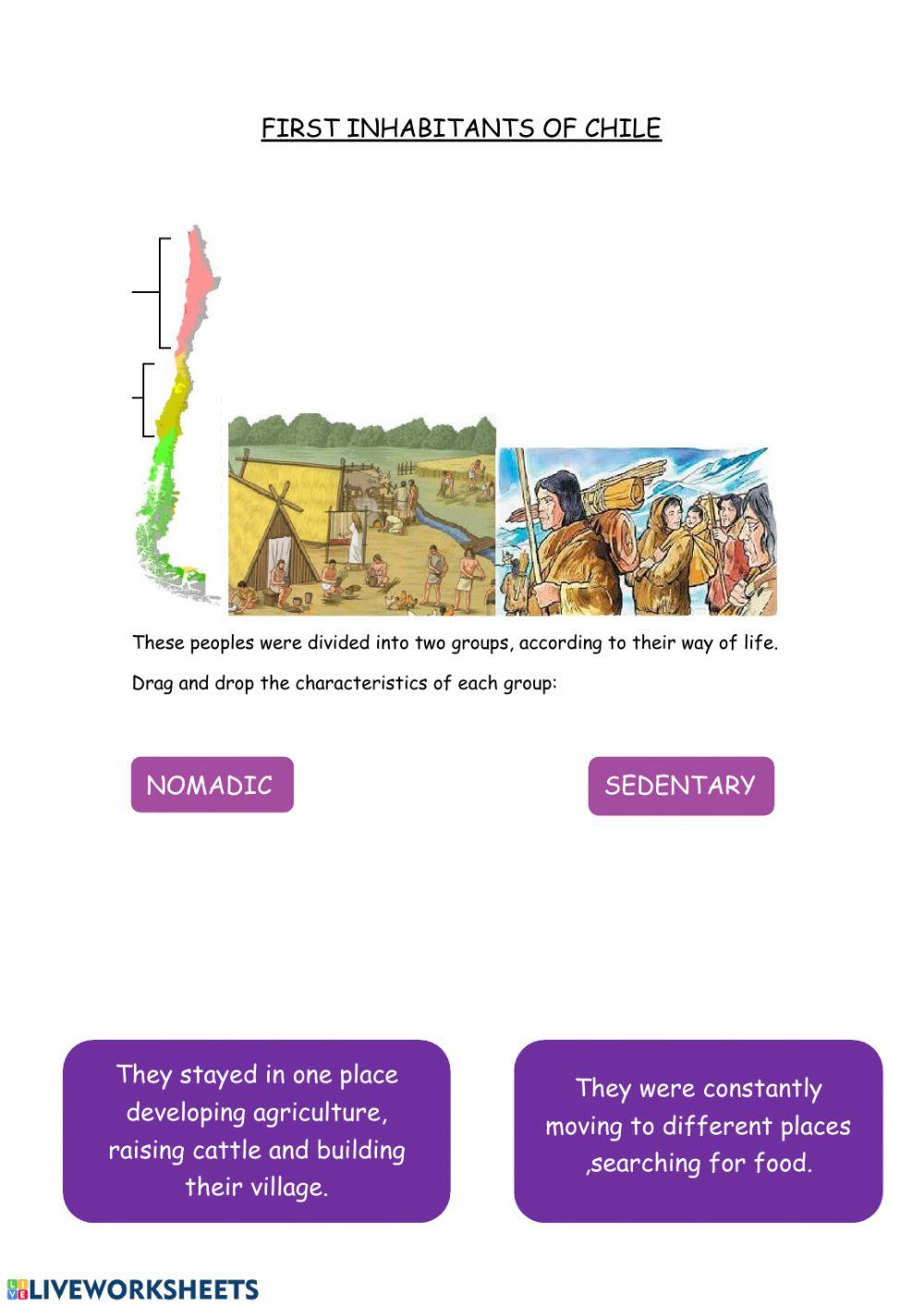First Inhabitants peoples of Chile worksheet | Live Worksheets