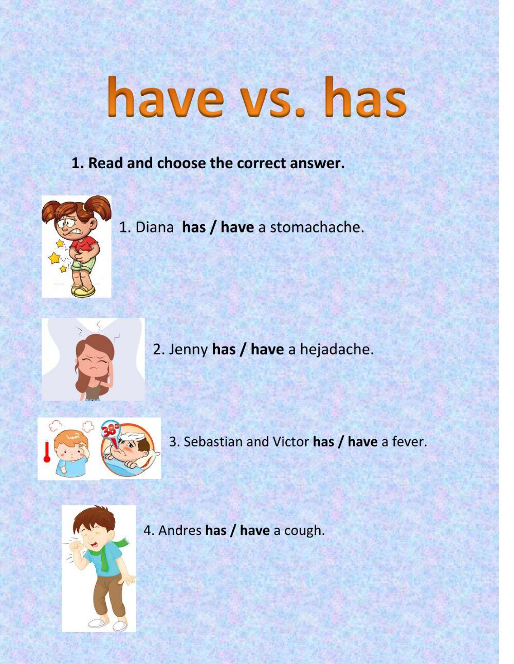has vs. have | Free Interactive Worksheets | 6286763