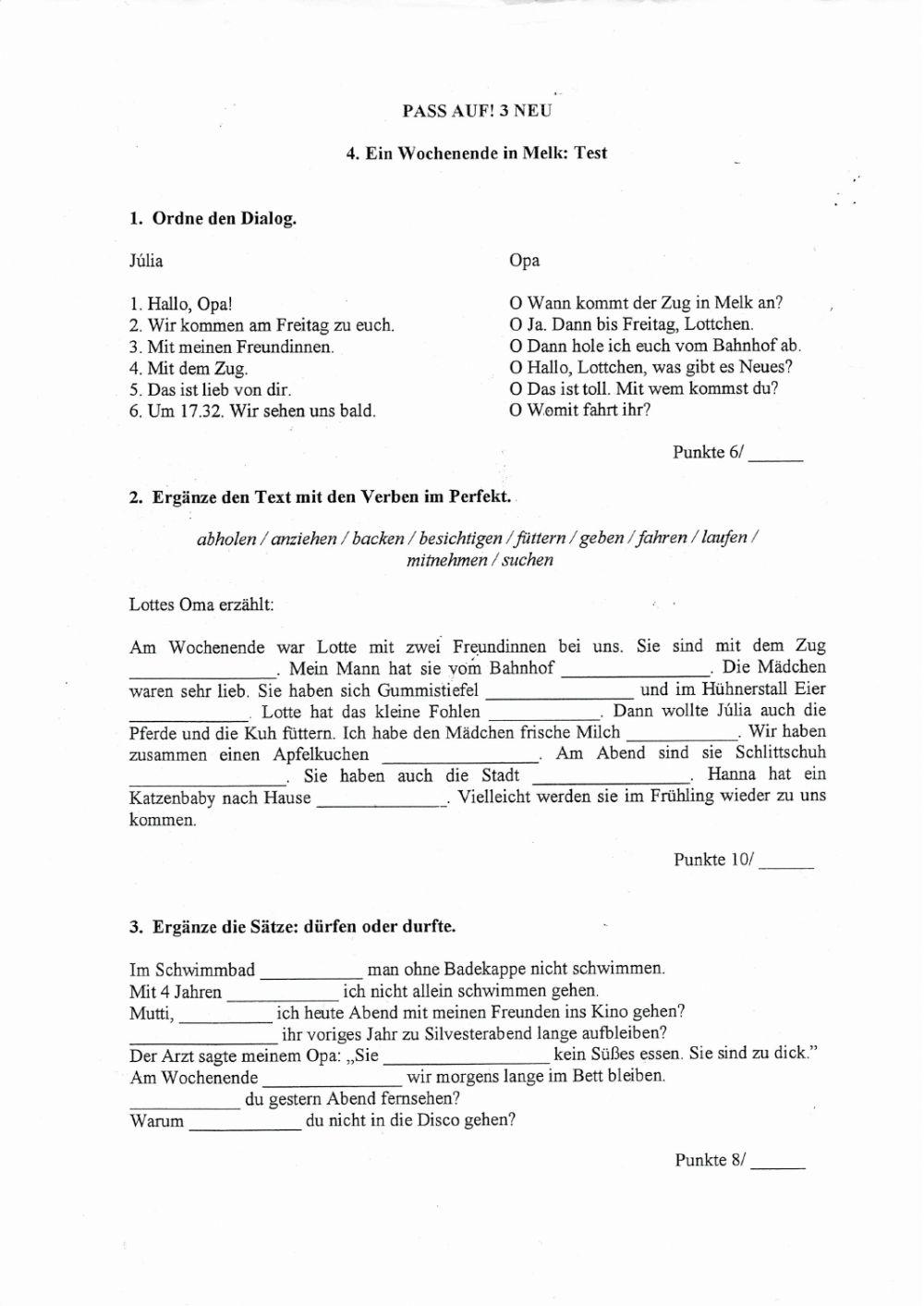 Pass auf 3.-4 worksheet | Live Worksheets