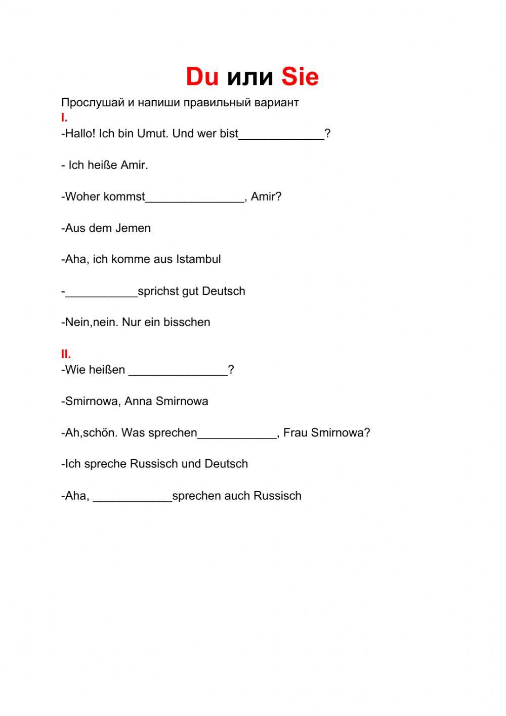 555305 | Du oder Sie | kvon007 | LiveWorksheets