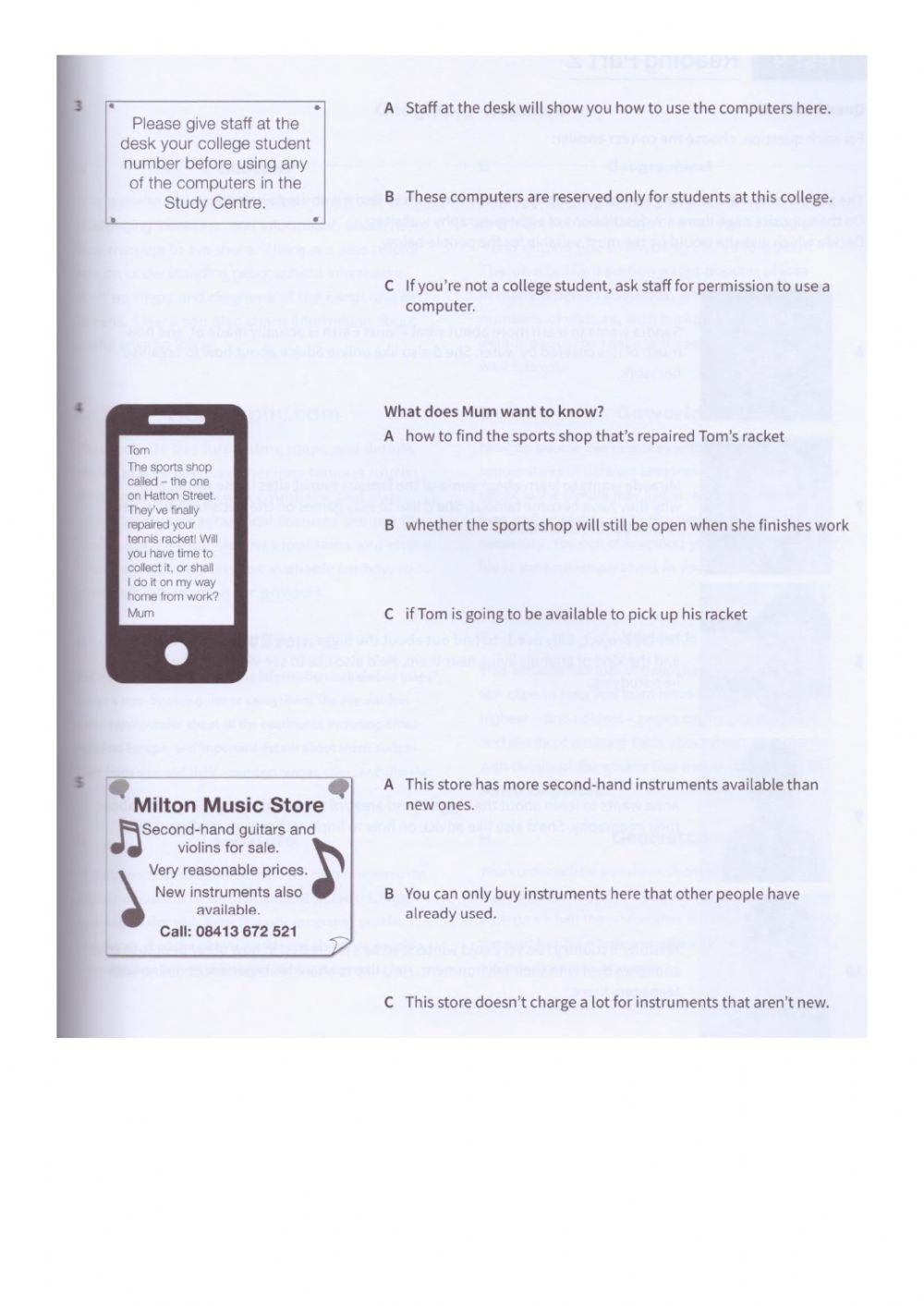 Final test - part 1 - reading and writing worksheet | Live Worksheets
