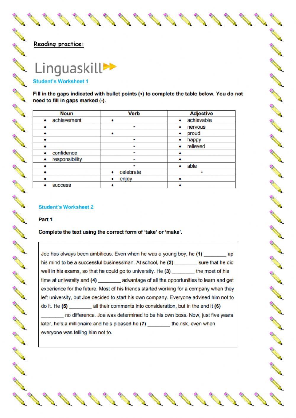 Reading 2 and Listening 1 - Lingua Skill practice online exercise for ...