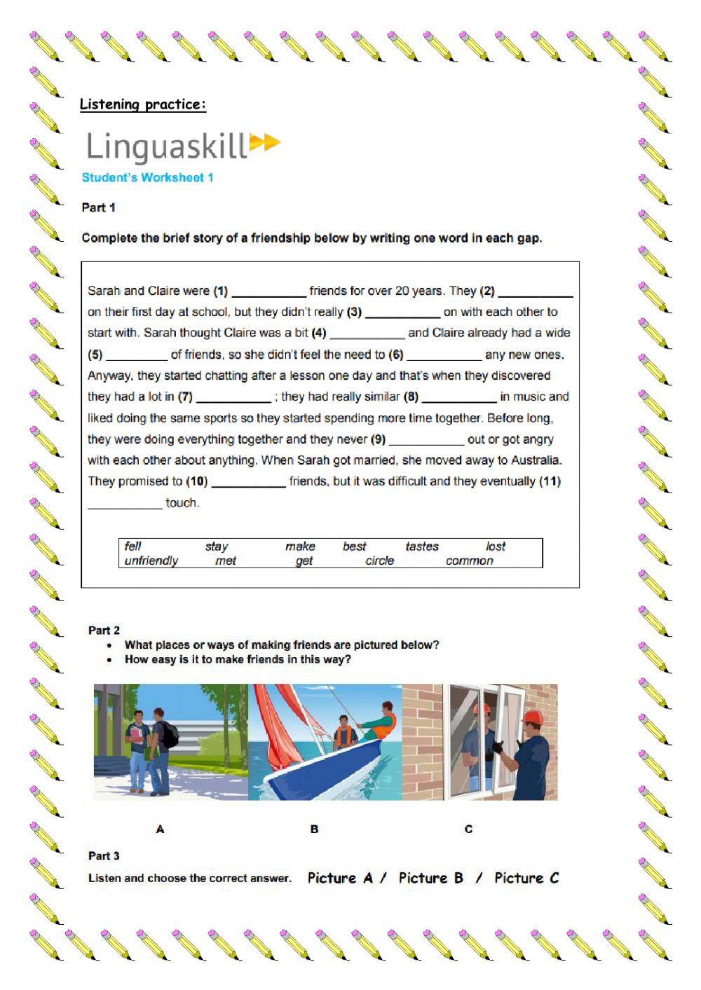 Reading 2 and Listening 1 - Lingua Skill practice online exercise for ...