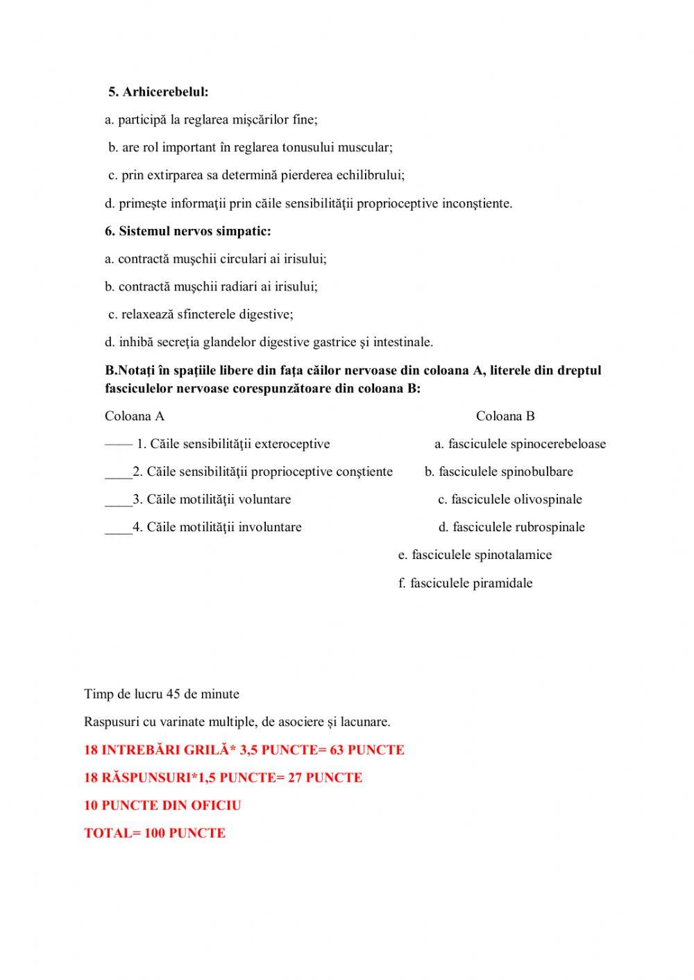 TEST LA ANATOMIE 7 DECEMBRIE 2020 online exercise for | Live Worksheets