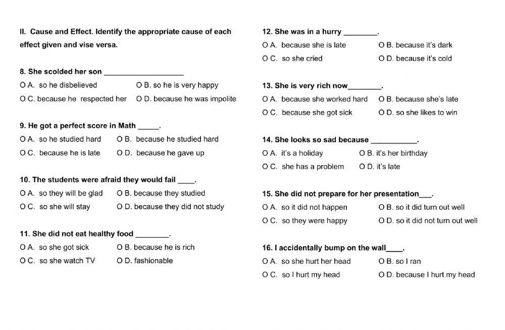 First Quarter Examination in Reading 6 worksheet | Live Worksheets