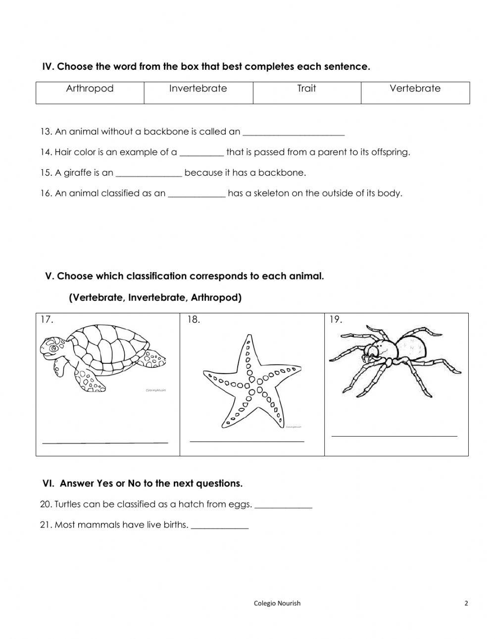 Science Exam Dec worksheet | Live Worksheets
