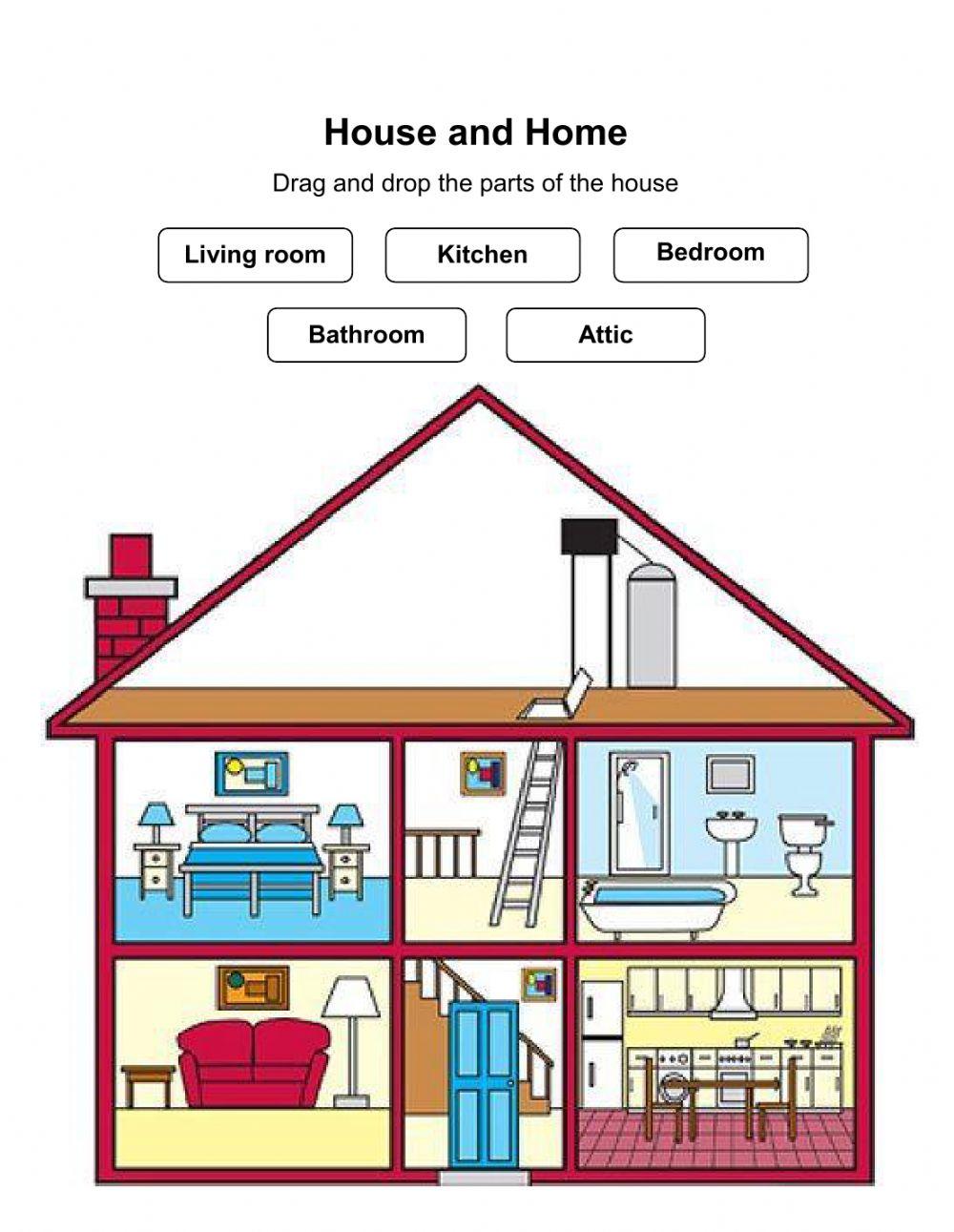 House activity for 2 | Live Worksheets