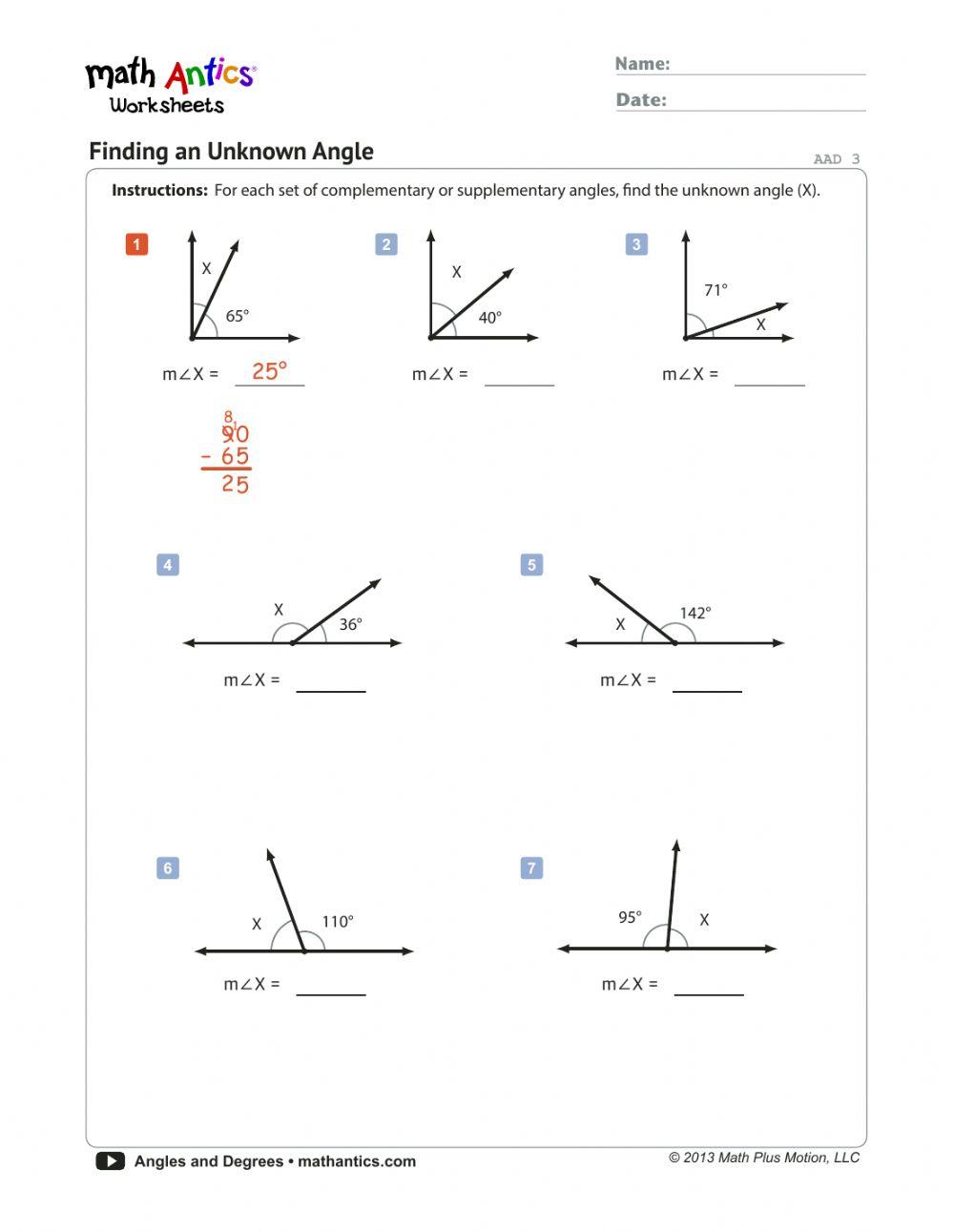 6311615 | Practice 1 - Finding the Unknown Angle Week 17