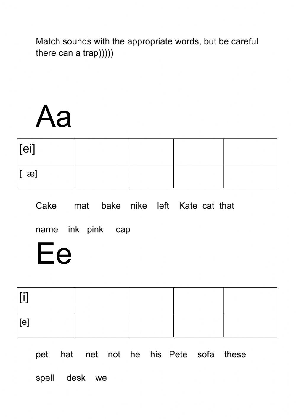 match words worksheet | Live Worksheets