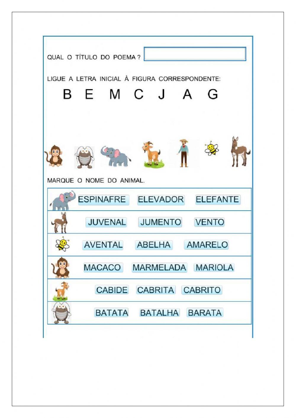 Atividade interativa : Poema A casa e o seu Dono. online exercise for ...