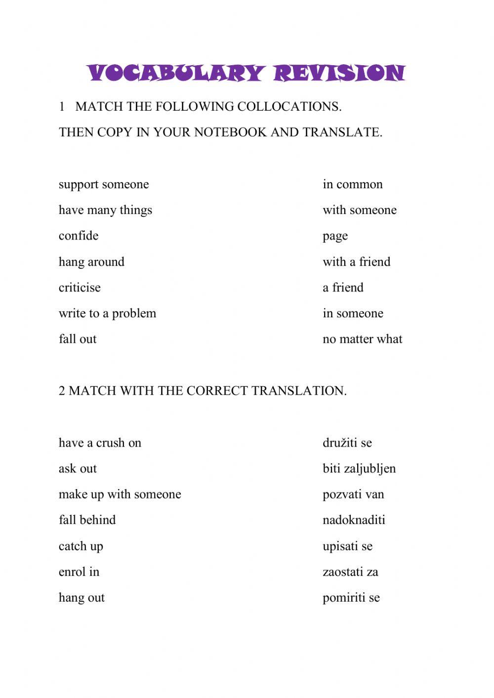 vocabulary L5 L… | Free Interactive Worksheets | 6312871