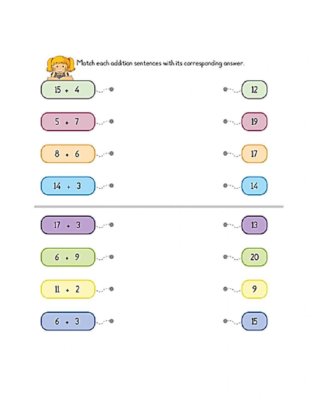 Antonym, synonym, simple addition worksheet | Live Worksheets