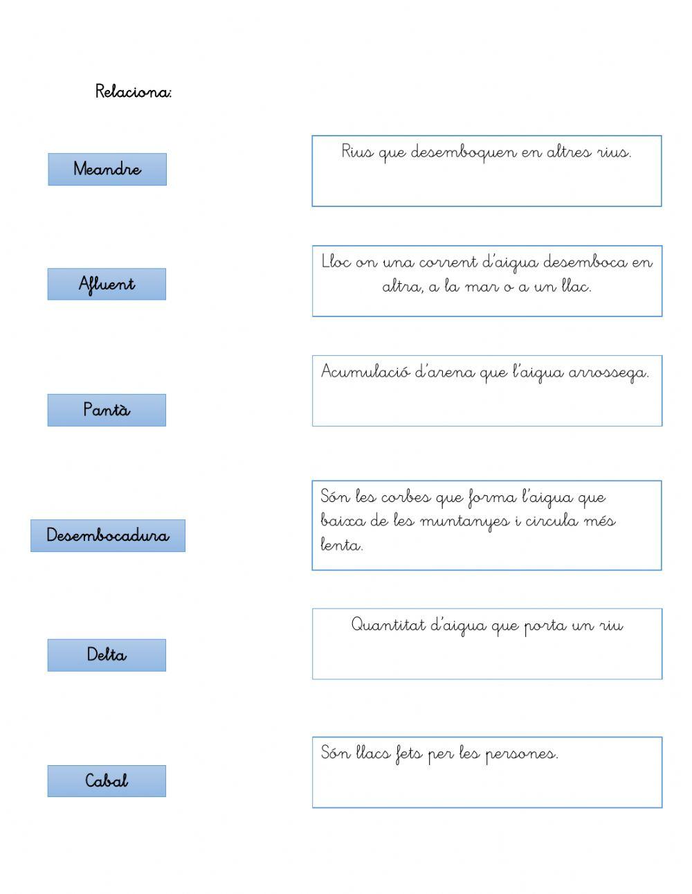 Els rius online exercise | Live Worksheets