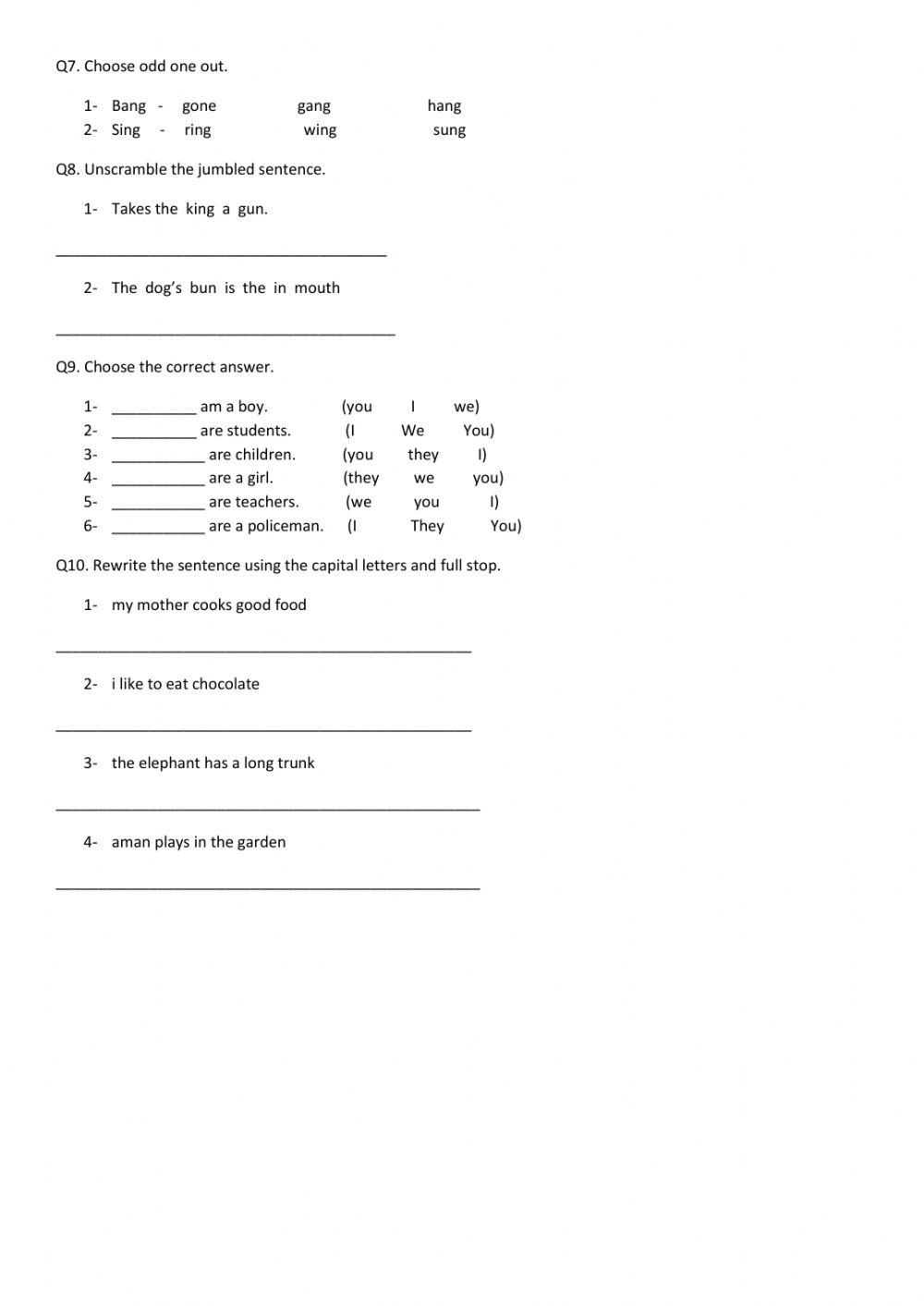 English online exercise for 1st | Live Worksheets