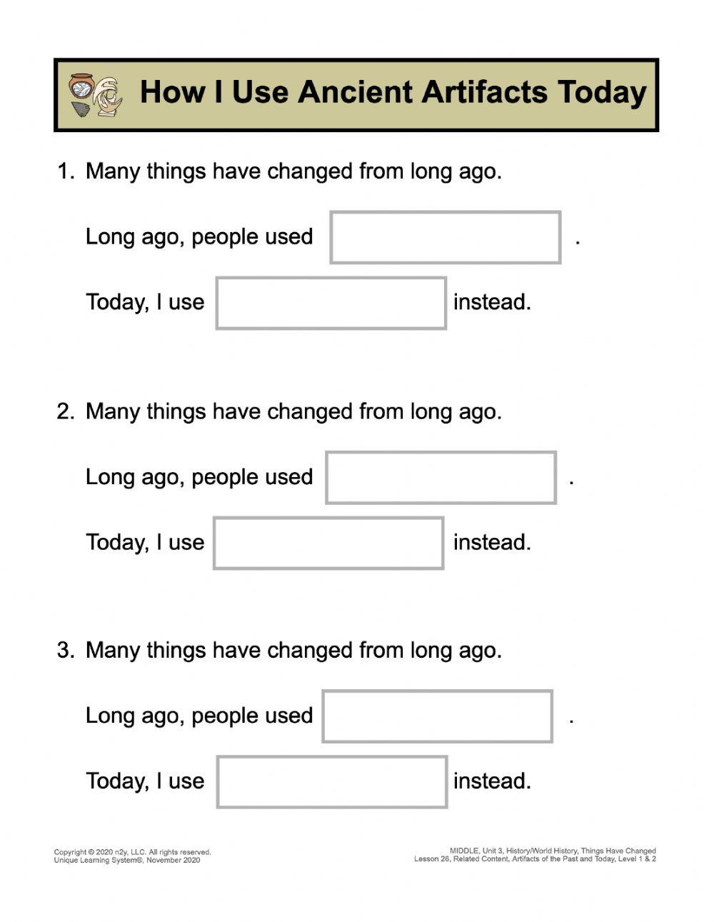 history comparison online exercise for | Live Worksheets