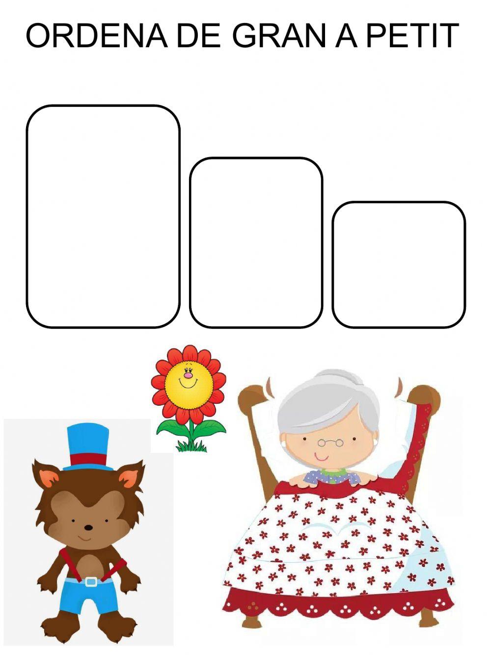 Ens ordenem de gran a petit worksheet | Live Worksheets