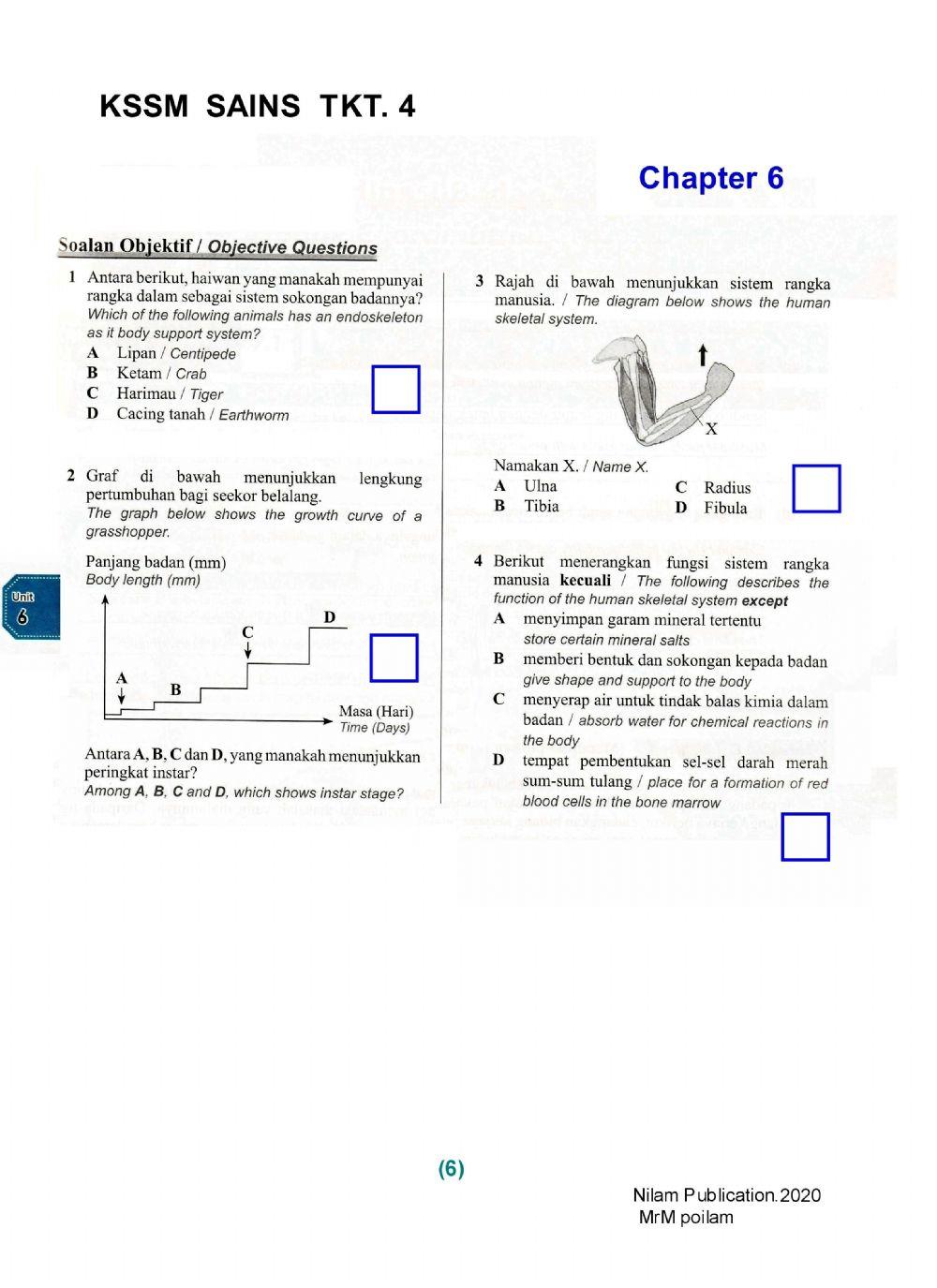 KSSM SAINS TKT … | Free Interactive Worksheets | 6313829